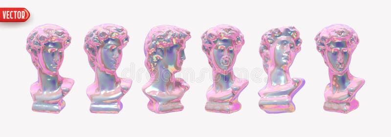 Statue of the Head of David. David Sculpture and Hologram Stylish ...