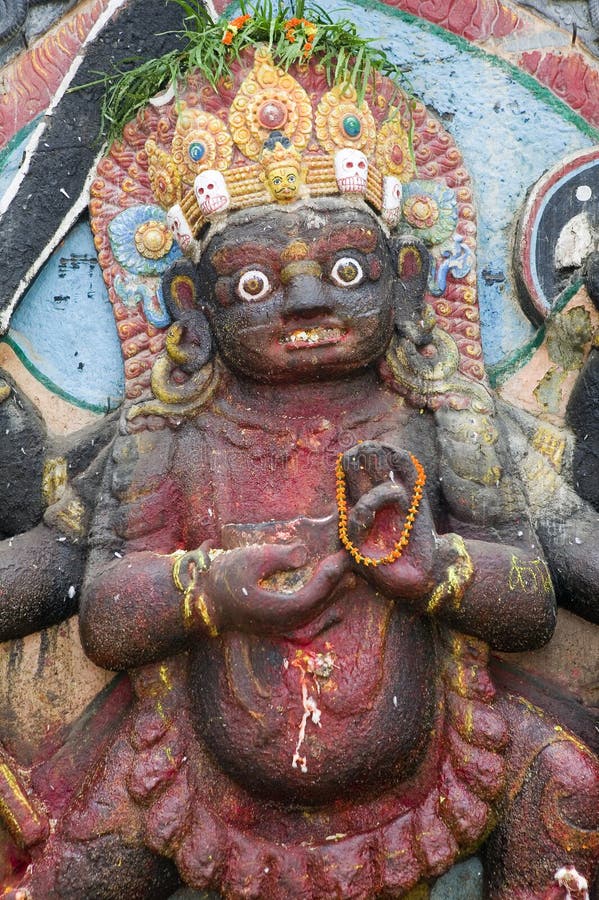 Statue of Hindu god-Kali stock image. Image of wooden - 3002051