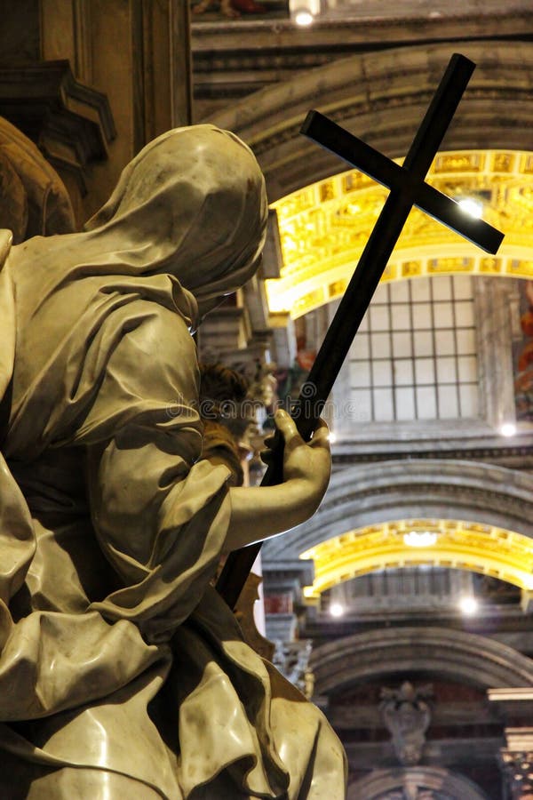 Statue holding a cross stock image. Image of holding - 62475311