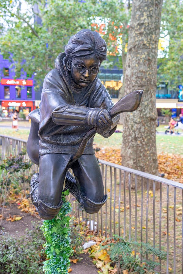 Statue in Honor of the Wizard Harry Potter in a Park in Central London ...