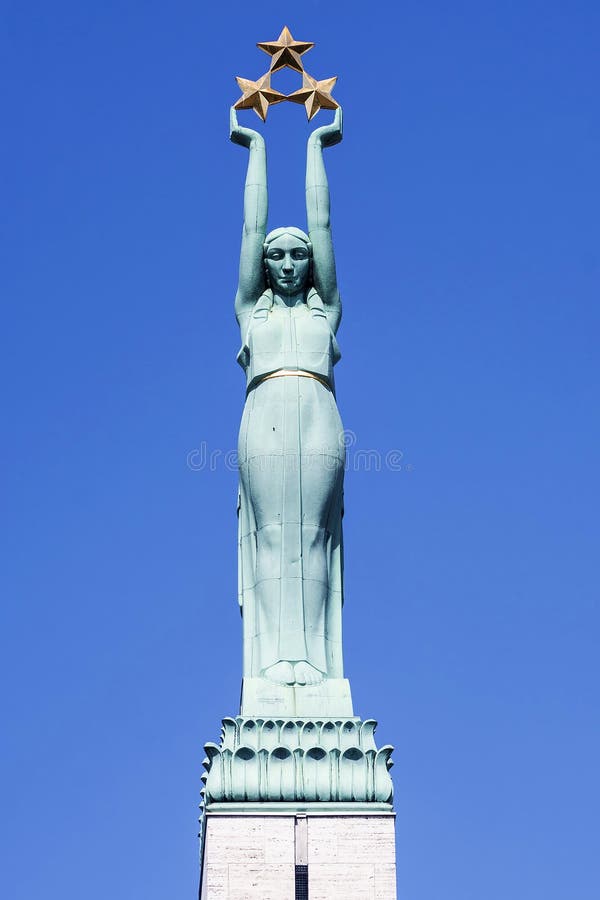 Statue of Independence in Riga, Latvia.it Was Installed in 1935 Stock ...