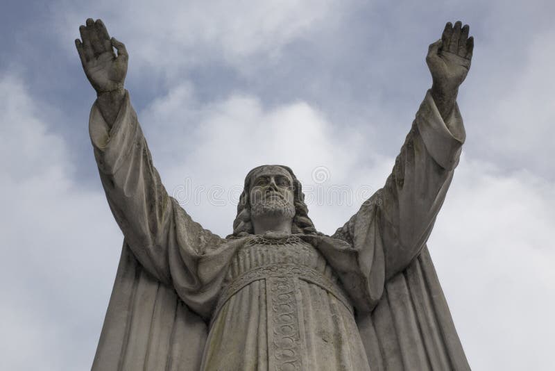 Statue Jesus Christ with Raised Arms Editorial Photo - Image of close ...