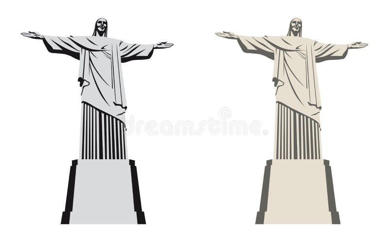 Statue of Jesus Christ, Rio De Janeiro, Brazil Stock Vector ...