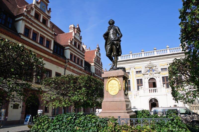 Statue of Johann Wolfgang Goethe - Leipzig, German Stock Image - Image ...