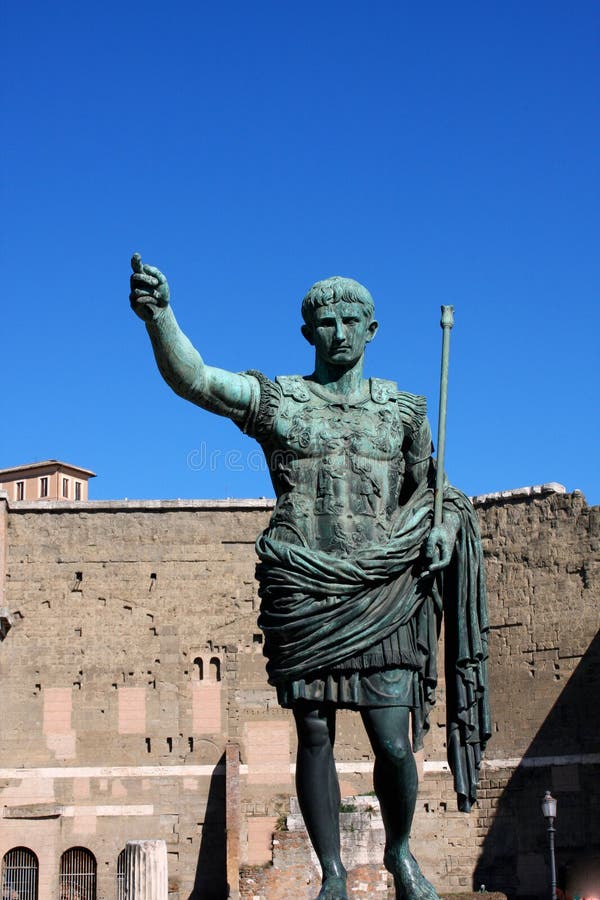 Statue of Julius Caesar Augustus in Rome, Italy Stock Image - Image of ...
