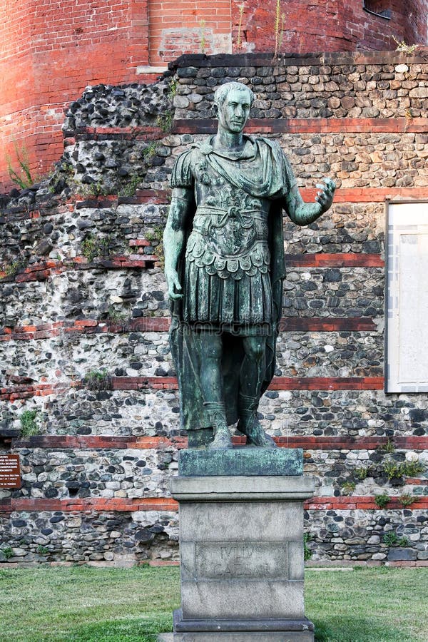 Statue of Julius Caesar/Palatine Gates Stock Image - Image of turin ...