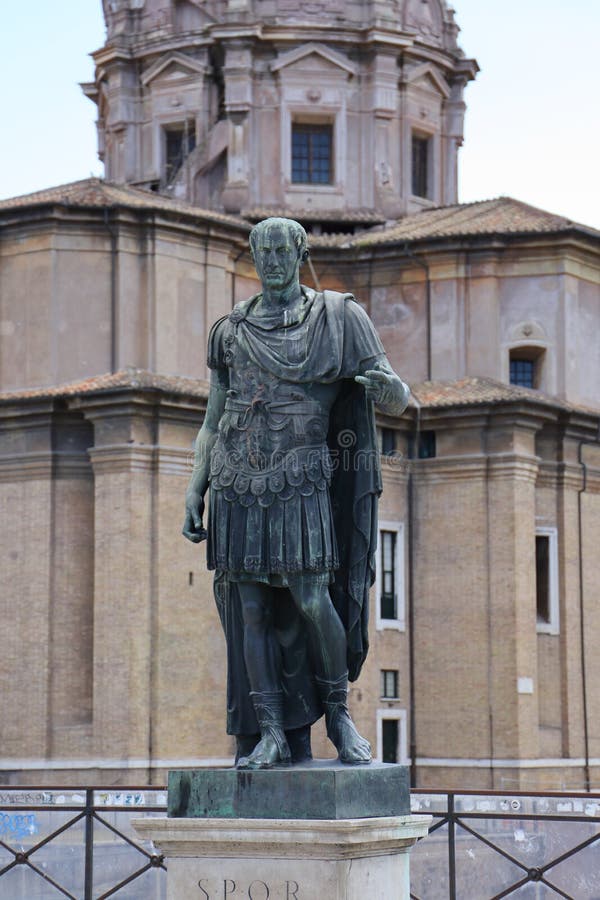 Statue of Julius Caesar in Rome Stock Photo - Image of power ...