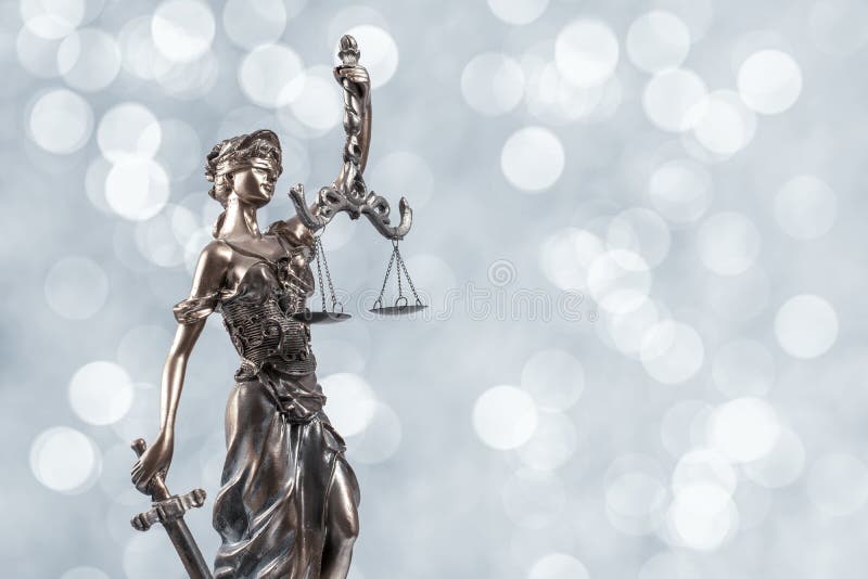Statue of Justice on Bokeh Background Stock Image - Image of background ...