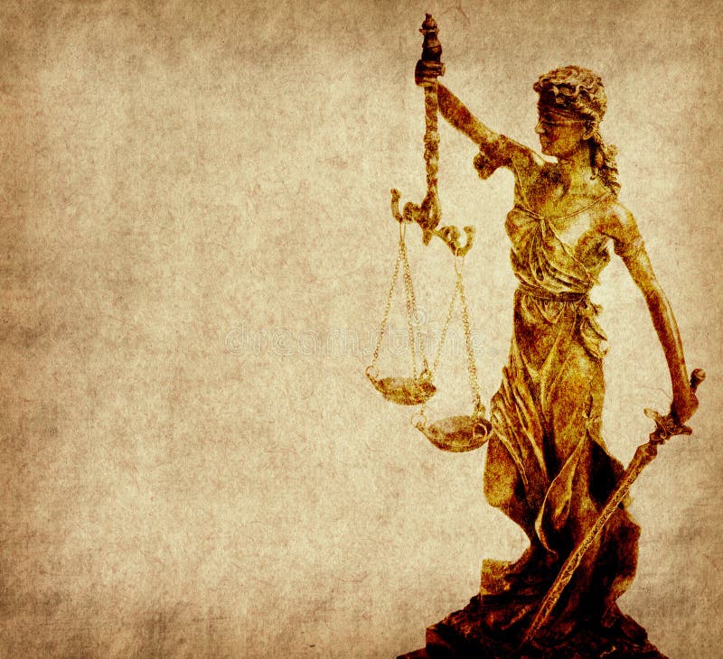 Statue of Justice on Old Paper Background Stock Photo - Image of lawyer ...