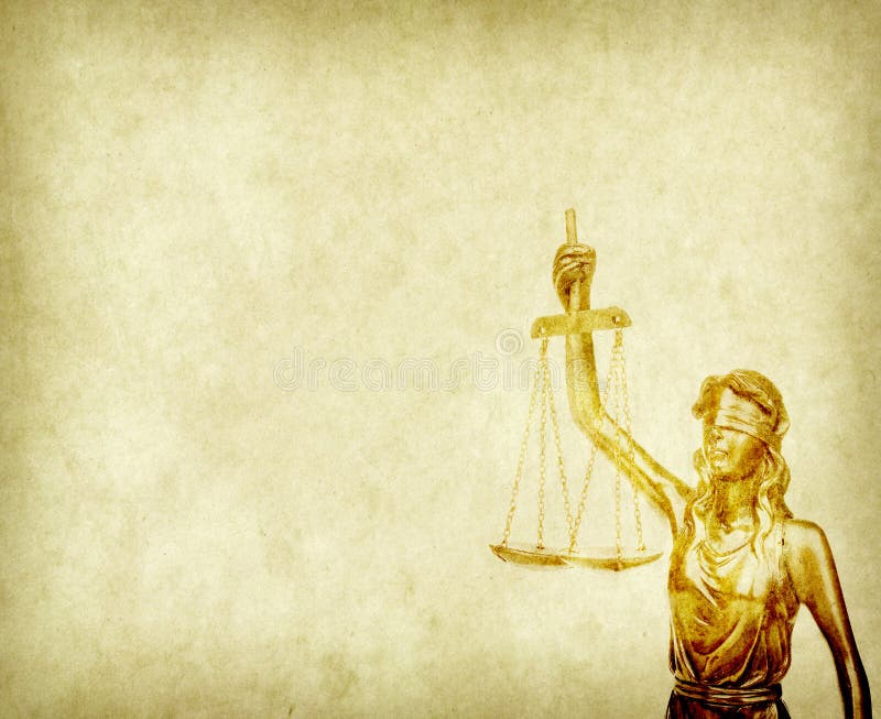 Statue of Justice on Old Paper Background Stock Photo - Image of lawyer ...