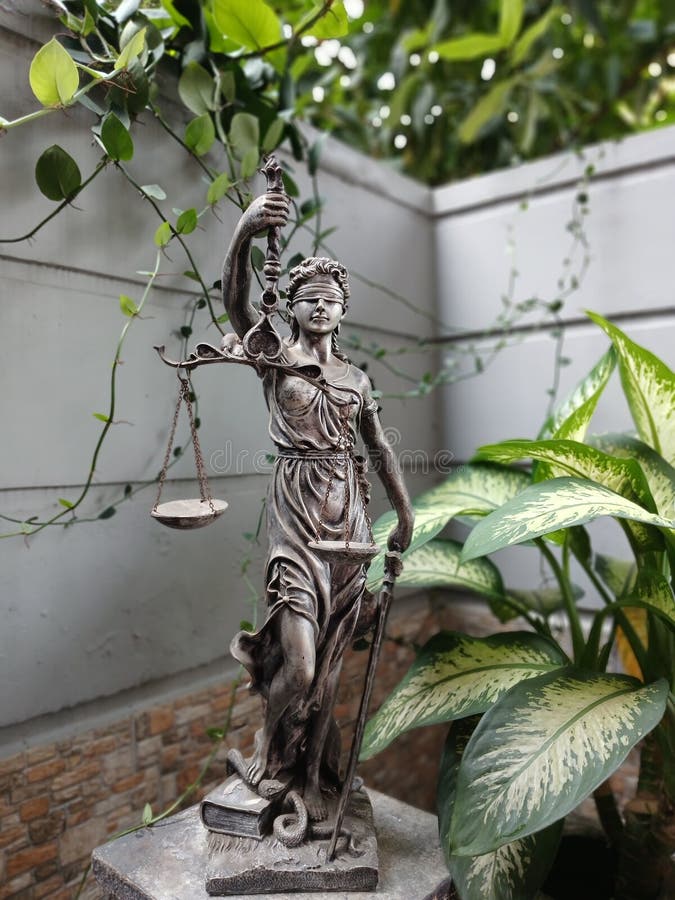 Statue Lady of Justice at Garden Stock Photo - Image of lady, garden ...