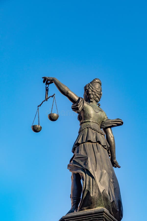 Statue of Lady Justice (Justitia) in Frankfurt Stock Photo - Image of ...