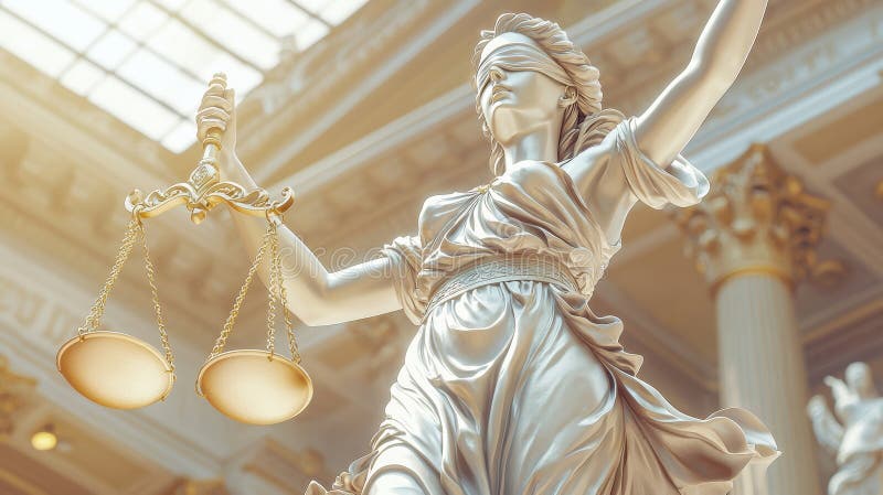 A Striking Representation of Lady Justice Standing Tall Symbolizing ...