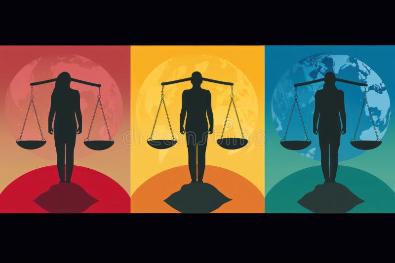 A Statue of a Lady and a Man on a Scale. Equality Symbol ,Generative AI ...