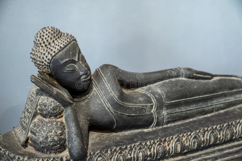 Statue of Laying Buddha with a Beard and a Beard Stock Image - Image of ...