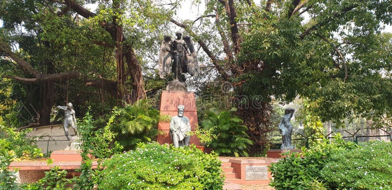Statue of 4 legends stock image. Image of grave, tree - 202982179
