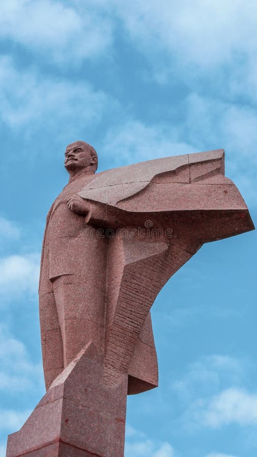 Statue of Lenin in the Center of Tiraspol, Transnistria Stock Image ...
