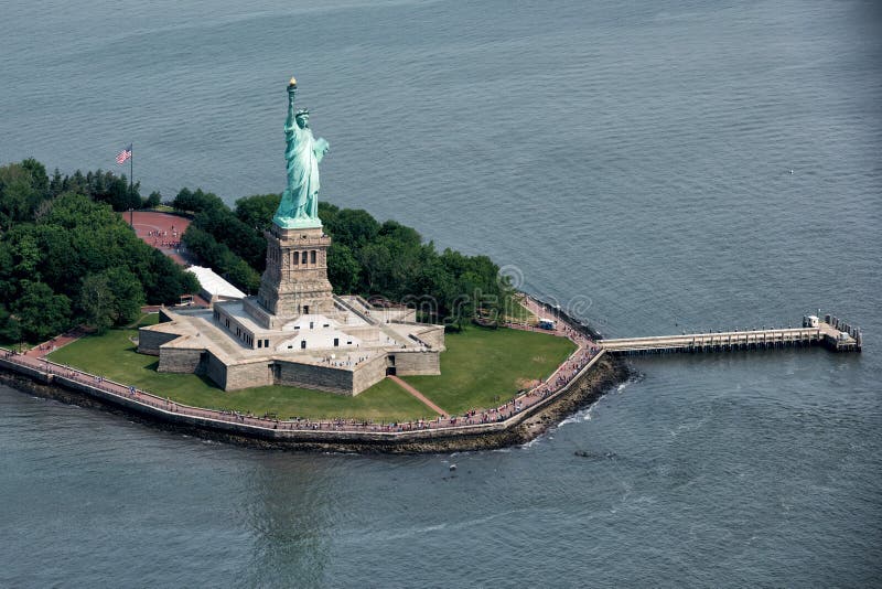 Statue of Liberty Aerial View Stock Photo - Image of island, river ... Statue of Liberty Aerial View Stock Photo - Image of island, river ...