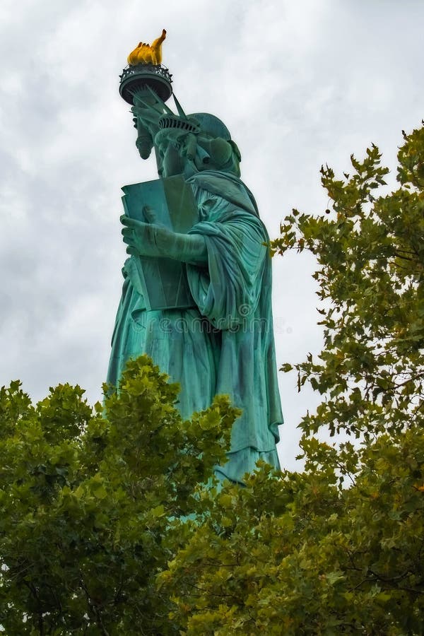 The Back Of The Statue Of Liberty In NYC Stock Image - Image of city ...