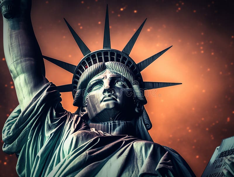 Statue of Liberty with Burning Torch in New York in USA Stock ...