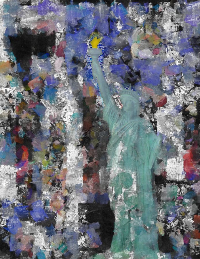 Statue of Liberty stock illustration. Illustration of pattern - 256600802