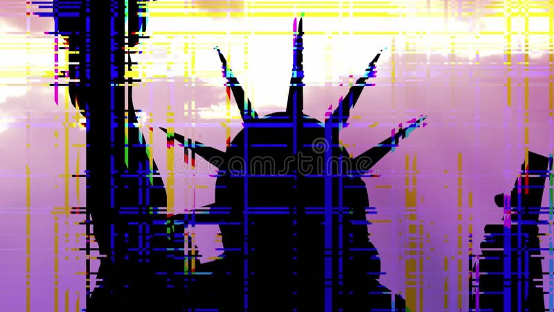 Statue of Liberty Glitch Effect Stock Video - Video of iconic, building ...