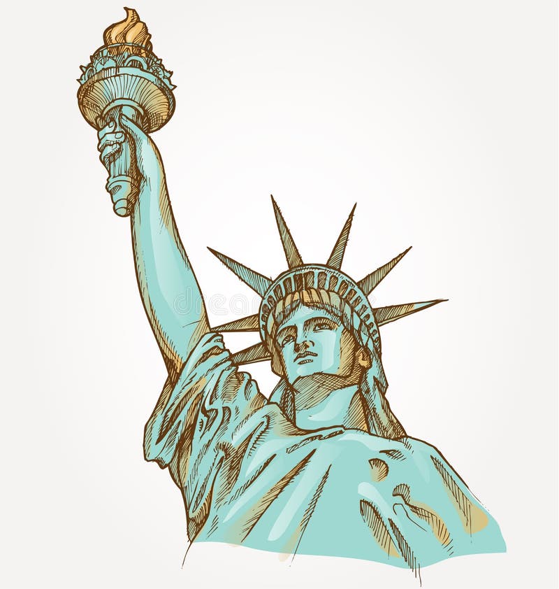Statue of Liberty Hand Dawn Stock Vector - Illustration of graphic ...