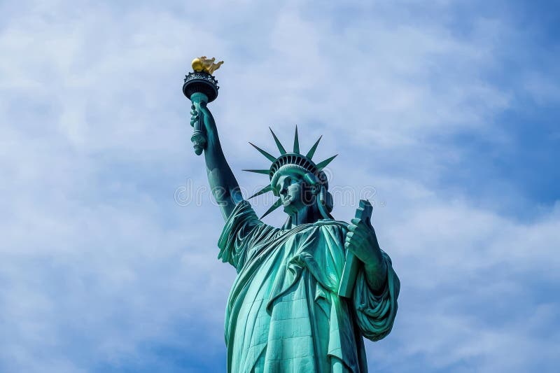Statue of Liberty Holding Smartphone Modern Twist on Icon Stock ...