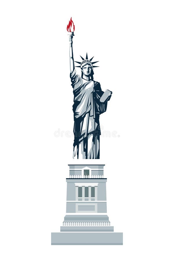 Statue of liberty icon stock illustration. Illustration of painting ...