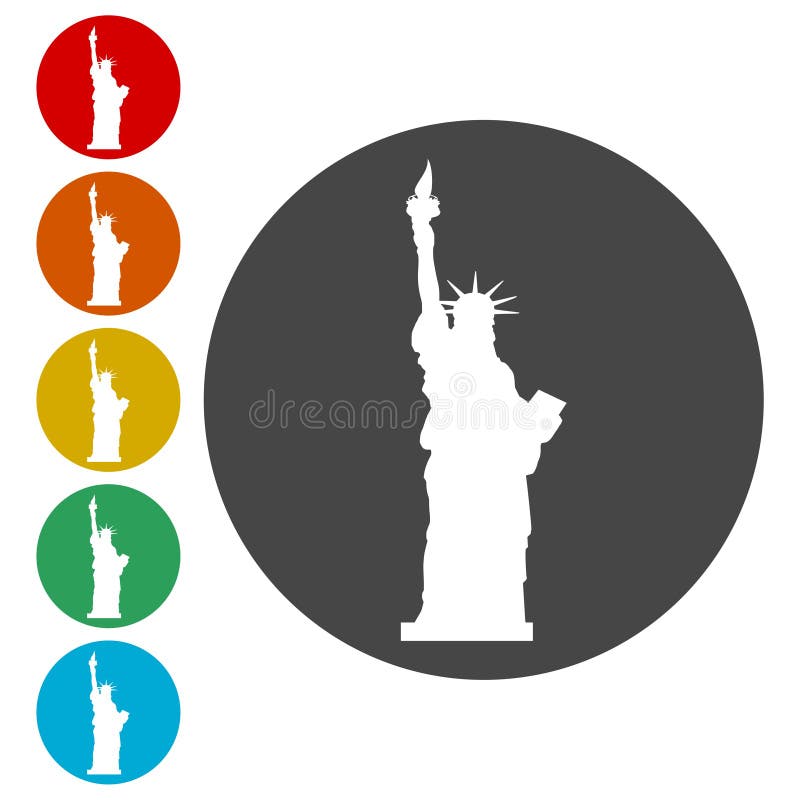 Statue of Liberty Icons Set - Illustration Stock Illustration ...