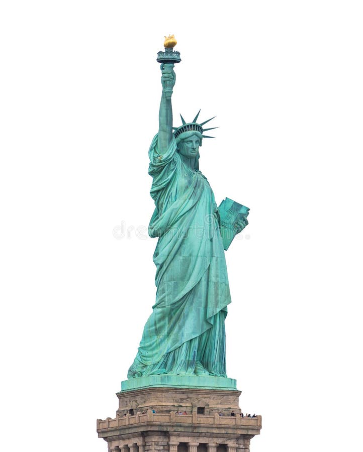 Statue of Liberty Isolated on White Background Stock Photo - Image of ...