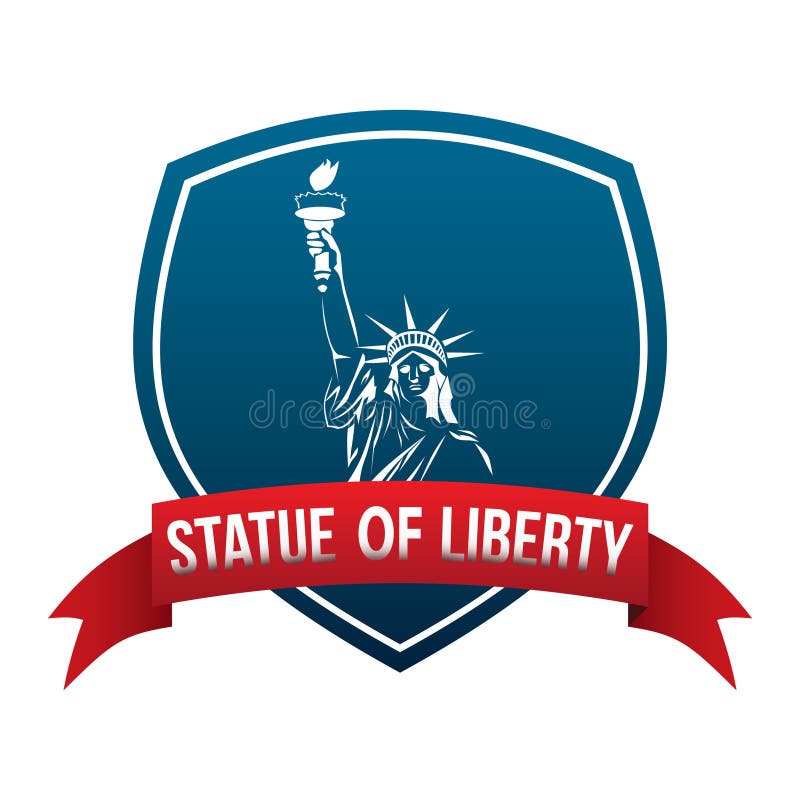 Statue of Liberty Label. Vector Illustration Decorative Design Stock ...