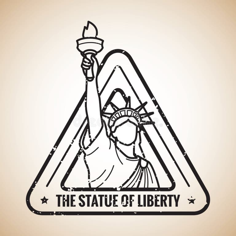 Statue of Liberty Label. Vector Illustration Decorative Design Stock ...