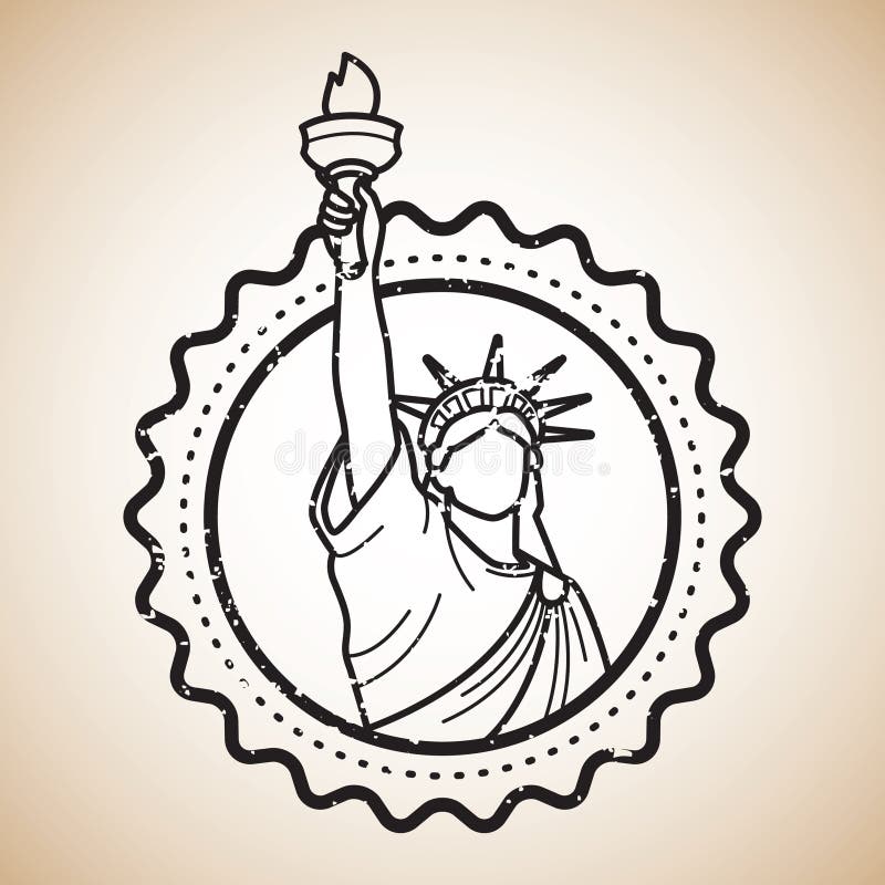 Statue of Liberty Label. Vector Illustration Decorative Design Stock ...