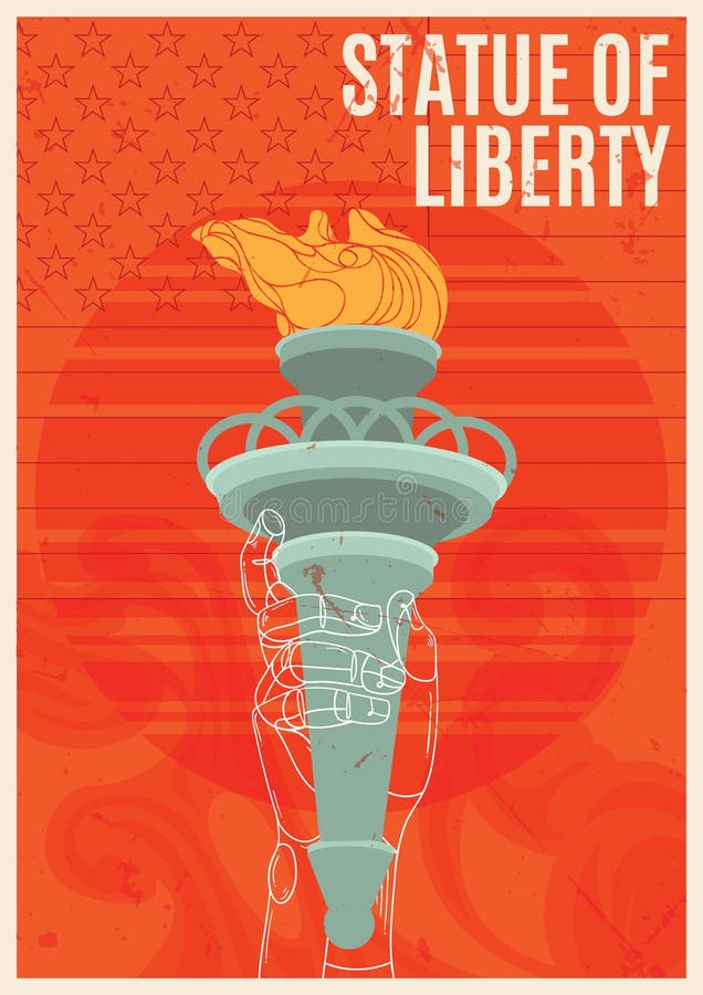 Statue of Liberty Poster. Vector Illustration Decorative Design Stock ...