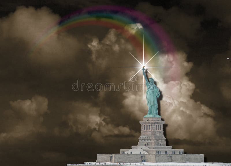 Statue Liberty Rainbow Stock Illustrations – 169 Statue Liberty Rainbow ...