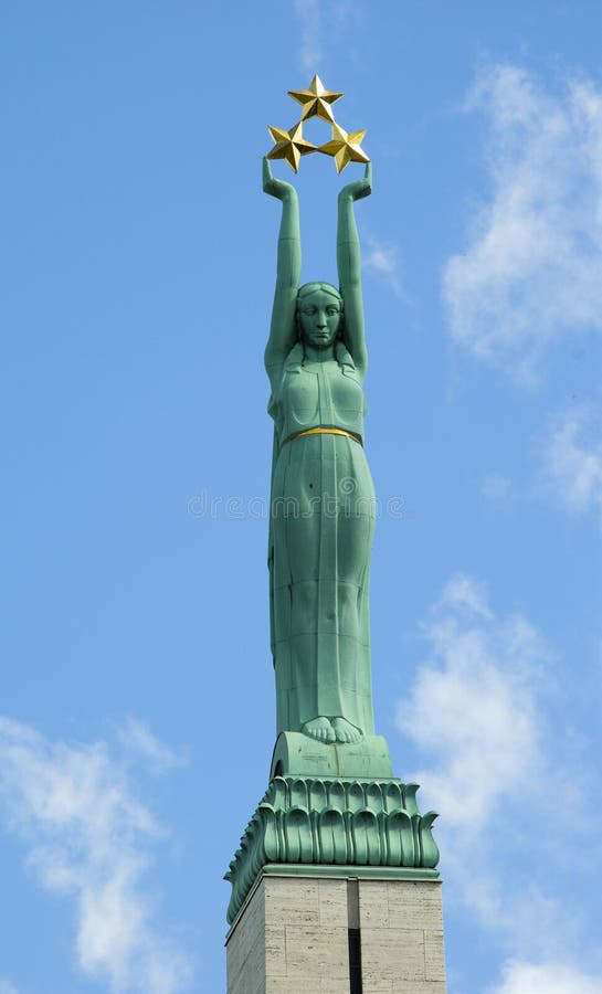The Statue of Liberty in Riga Stock Photo - Image of memorial, facade ...