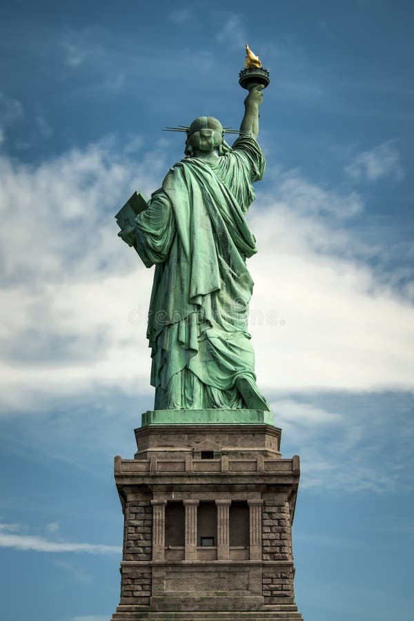 Statue of Liberty Seen from the Back Stock Image - Image of liberty ...