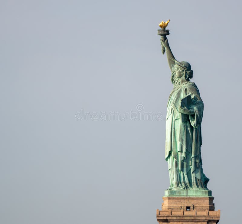 Side View of the Statue of Liberty on a Plinth Stock Image - Image of ...