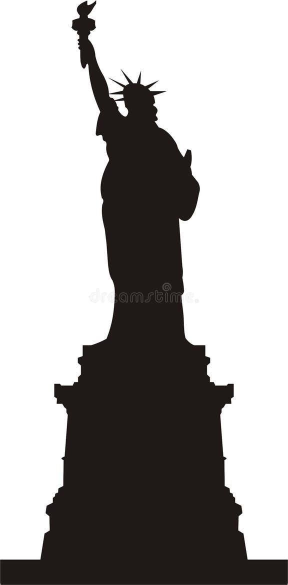 Statue of Liberty Silhouette Stock Illustration - Illustration of clear ...