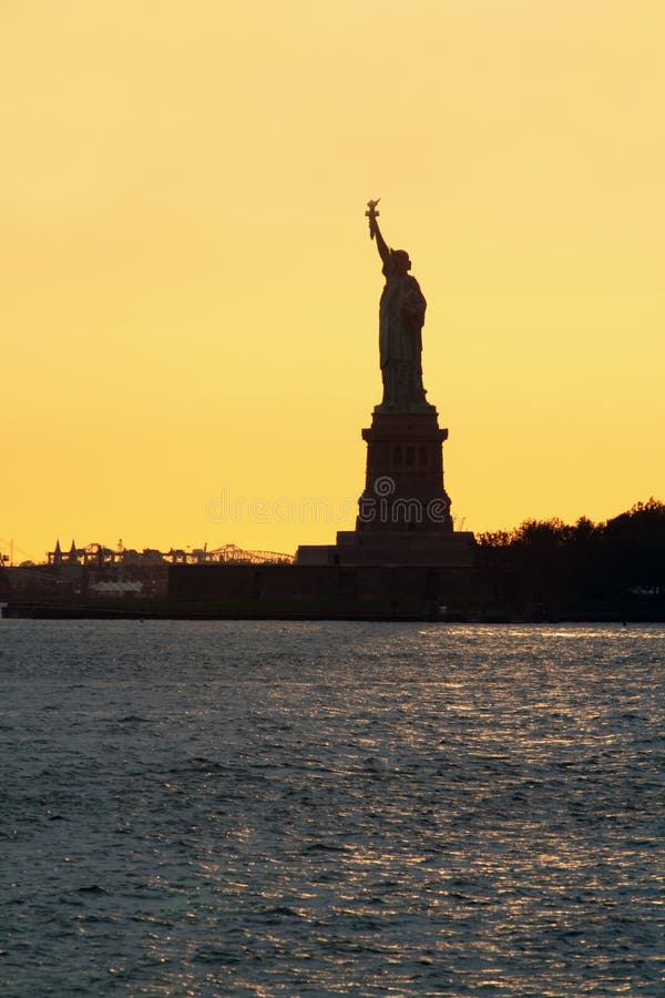 Statue of Liberty at Sunset Stock Image - Image of travel, statue: 5476795