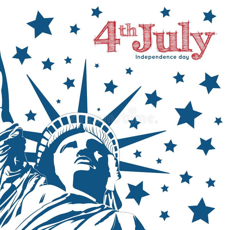 Statue of Liberty Symbol of Freedom and Democracy. Independence Stock ...