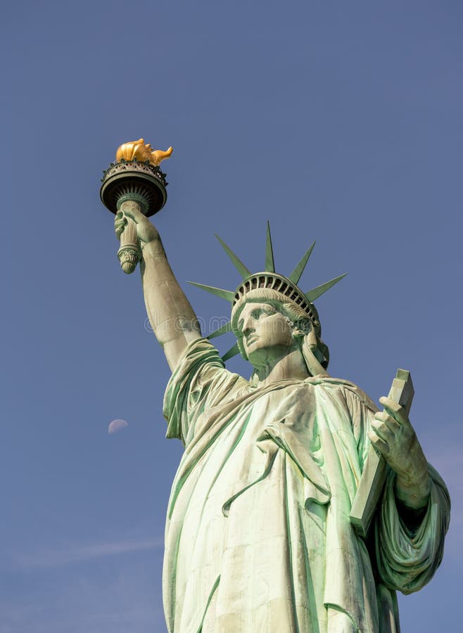 Statue of Liberty Symbol of Freedom and Democracy Majestic from Below ...