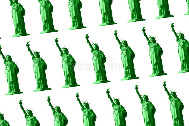 Statue of Liberty Toned Green Pattern Stock Image - Image of symbol ...