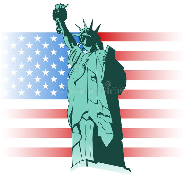 Statue Liberty Torch Flag Stock Illustrations – 732 Statue Liberty ...