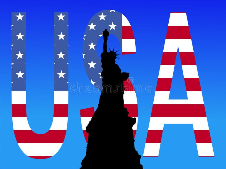 Statue of Liberty USA text stock vector. Illustration of flag - 2655569