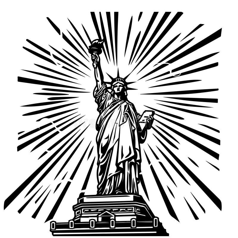 Liberty Statue Outline Stock Illustrations – 1,687 Liberty Statue ...