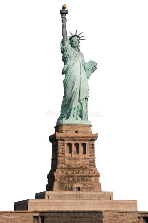 Statue of Liberty on White Background Stock Photo - Image of building ...