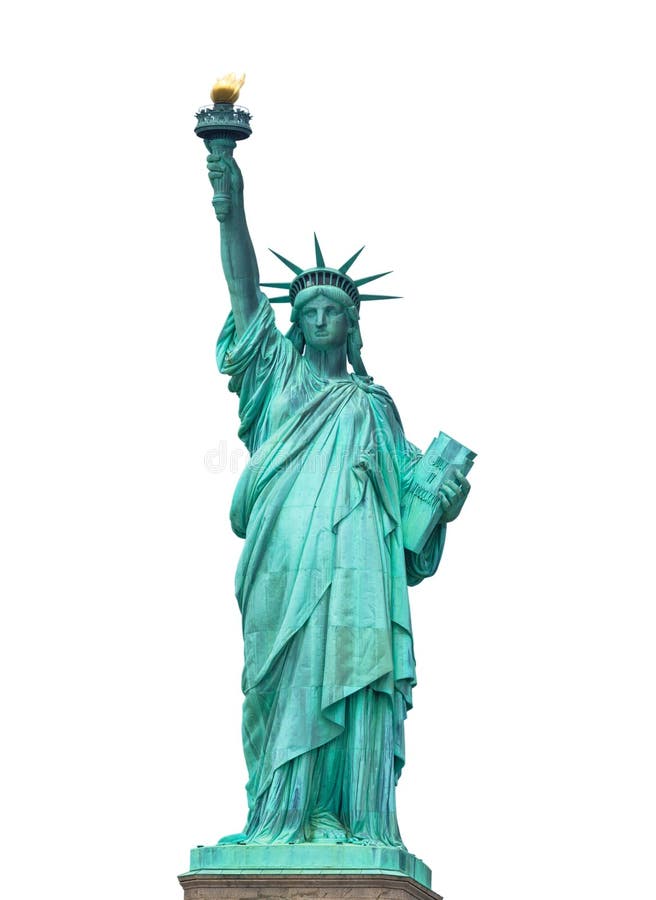 The Statue of Liberty on White Background Stock Image - Image of ...