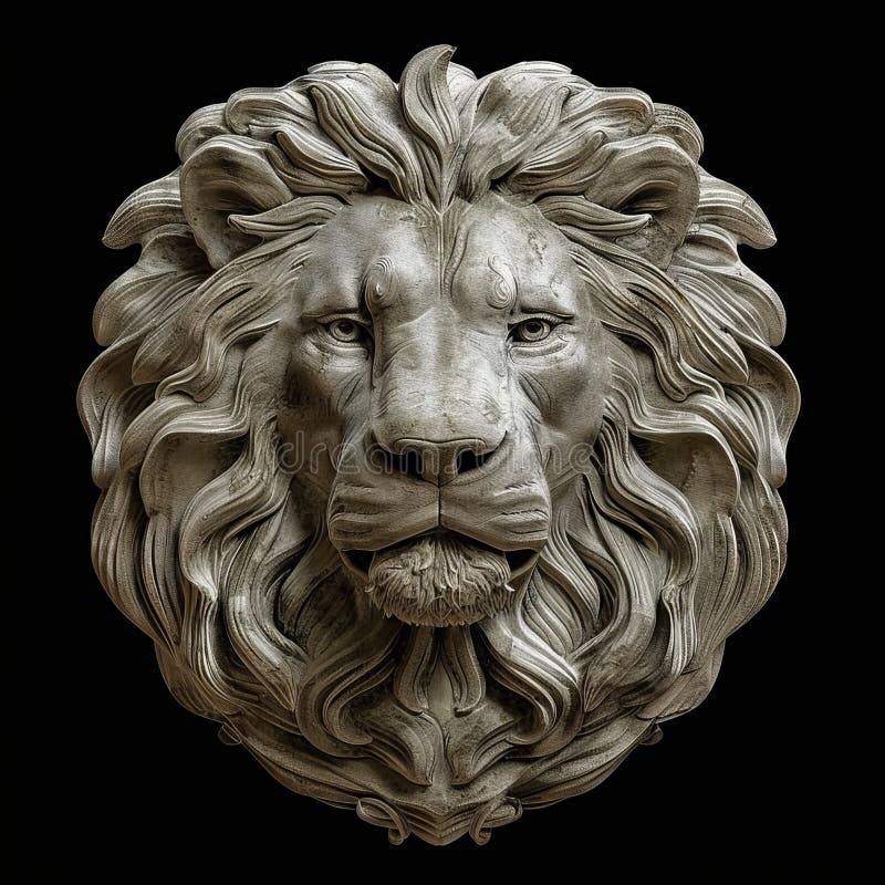 A statue of a lion stock illustration. Illustration of antique - 315299737